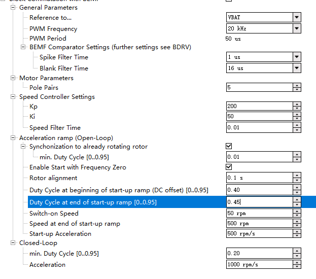 tle9879 Open loop start to increase load - Infineon Developer Community