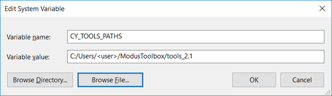 Tools Directory not found in ModusToolbox 2.x