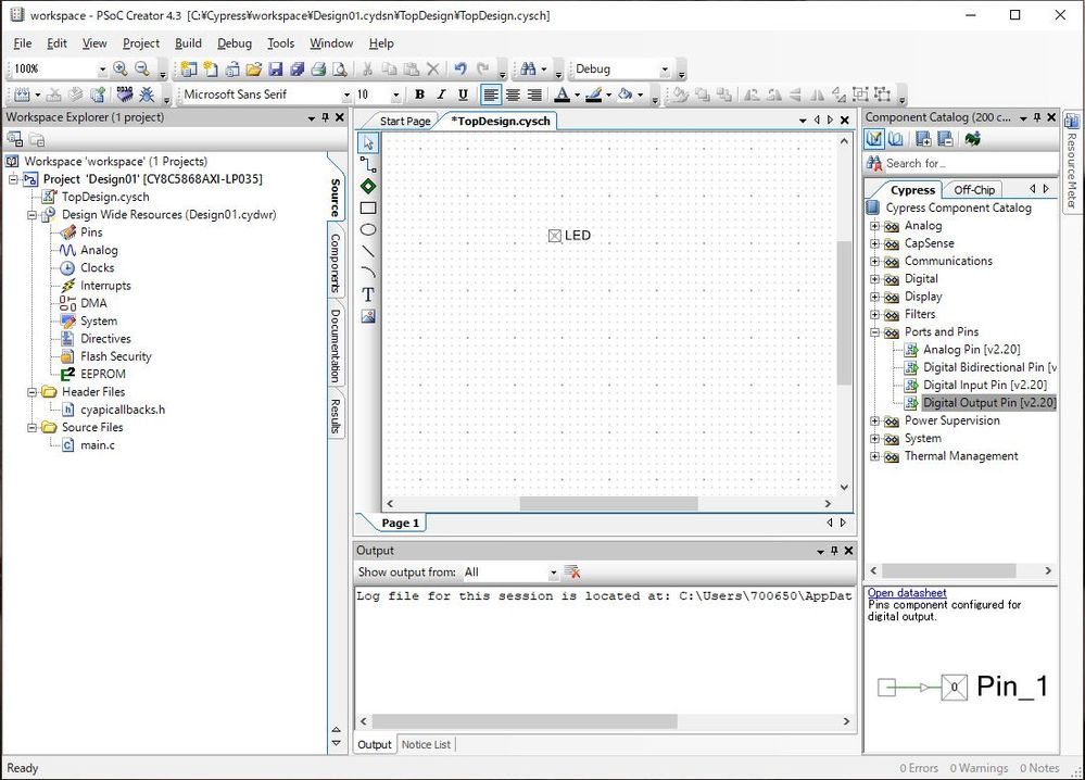 Solved: choose Pin and port for Cypress CY8CKIT-050 5LP - Infineon Developer Community