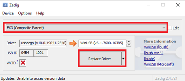 U3V Video Streaming with Aravis Player - EZ-USB™ FX3 Camera Kit