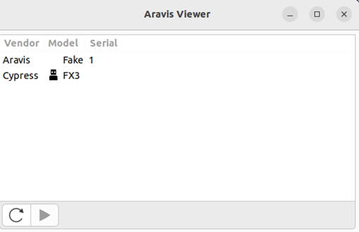U3V Video Streaming with Aravis Player - EZ-USB™ FX3 Camera Kit