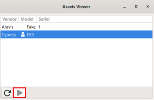 U3V Video Streaming with Aravis Player - EZ-USB™ FX3 Camera Kit