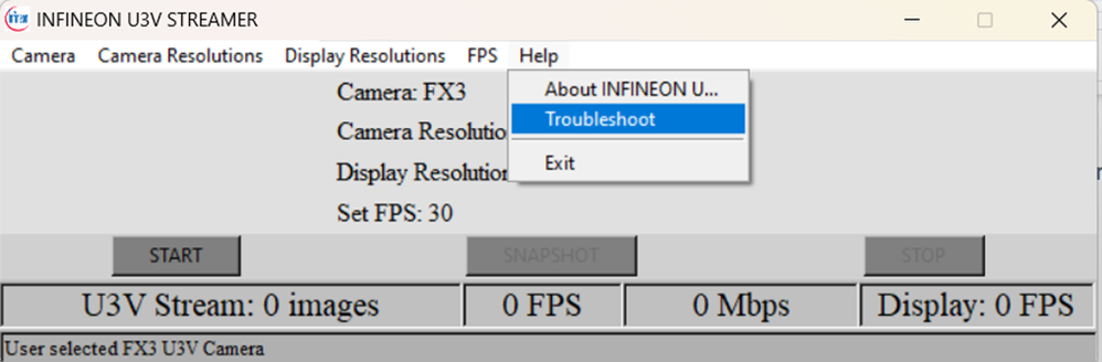 U3V Video Streaming with Aravis Player - EZ-USB™ FX3 Camera Kit