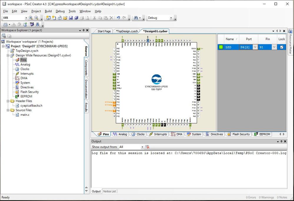 Solved: choose Pin and port for Cypress CY8CKIT-050 5LP - Infineon ...