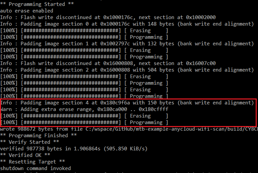 Placing the Wi-Fi Firmware Into External Flash in a Wi-Fi Application