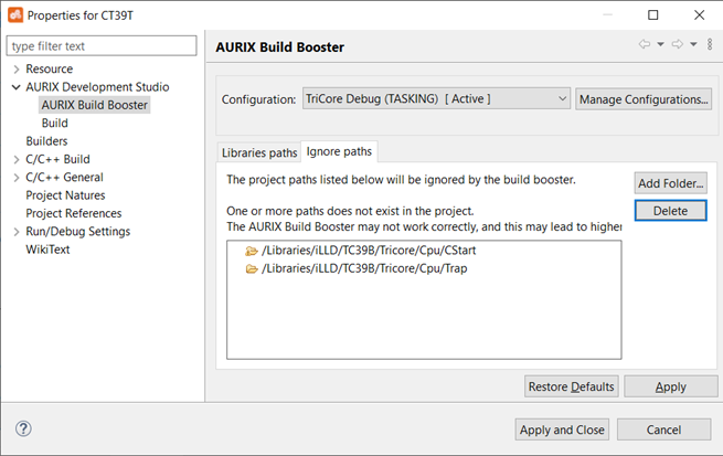 How to improve AURIX™ Development Studio project build time?