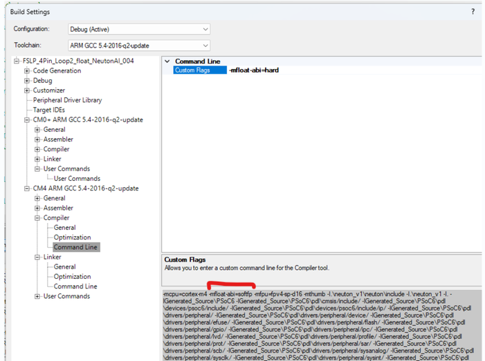 Solved: error: VFP register arguments - Infineon Developer Community