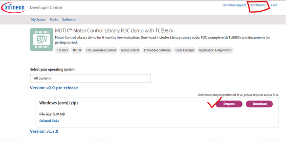 Solved: 403 Forbidden when download MOTIX™ Motor Control ... - Infineon Developer Community