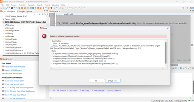 Cannot connect to target BBK Probe(IFXDAS) init fa... - Infineon Developer Community