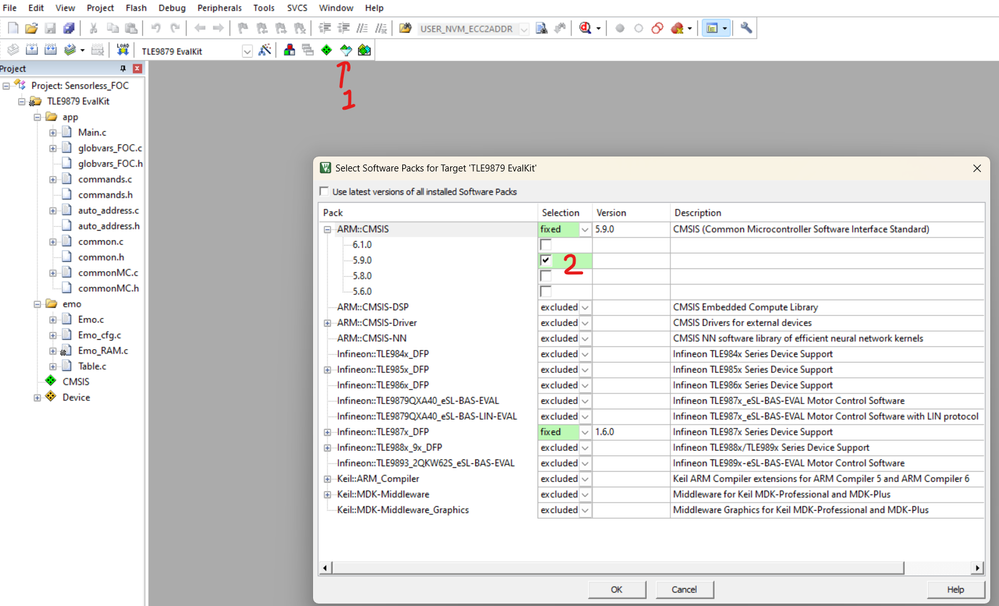 Solved: tle9879 unable to build sensorless_FOC - Infineon Developer Community