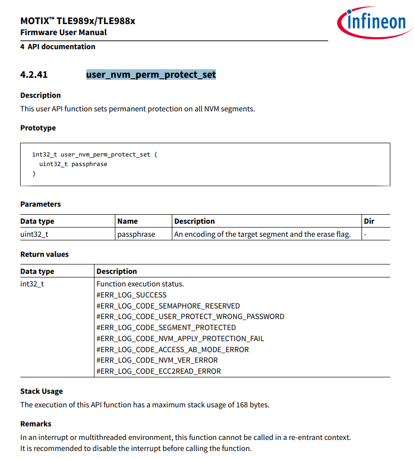 Solved: Flash Protection in TLE9893 Motix - Infineon Developer Community