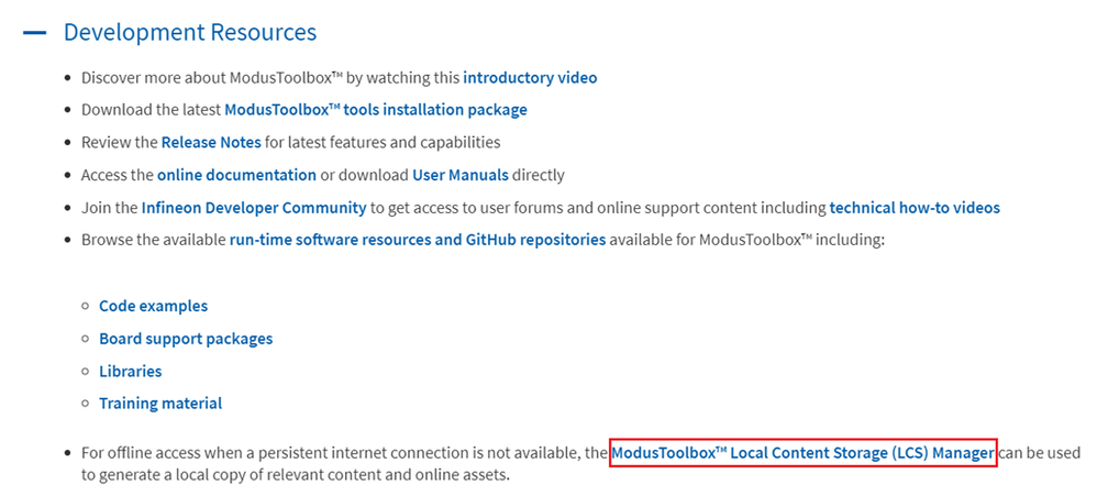 ModusToolbox™ software: Offline development package