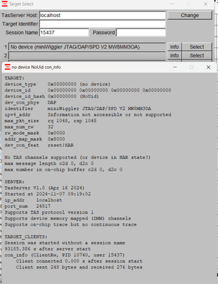 DAS 无法通过 miniwiggler 的 DAP 端口检测设备 - Infineon Developer Community