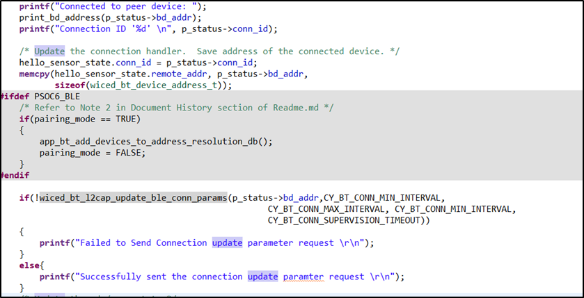 Enable Bluetooth® LE multiple connections in code example