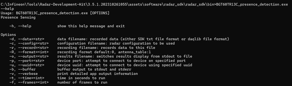 Radar Development Kit (RDK) - Presence Detection Application