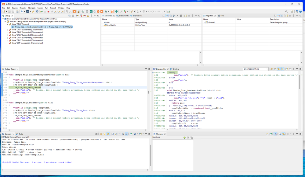 Solved: IfxCpu_Trap_contextManagementError at startup - Infineon Developer Community