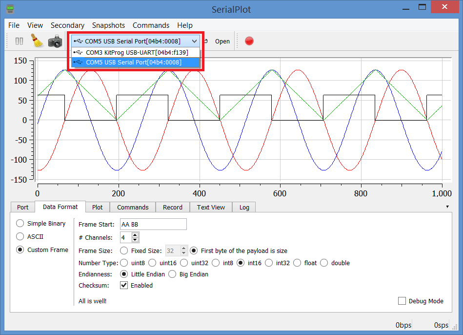 SerialPlot：UART 接口至实时数据图表（v.1.2） - Infineon Developer Community