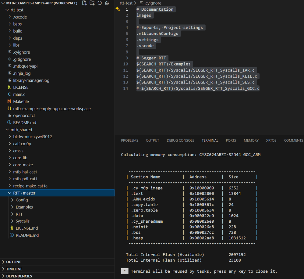 Using Segger RTT library in ModusToolbox (in VSCod... - Infineon Developer Community