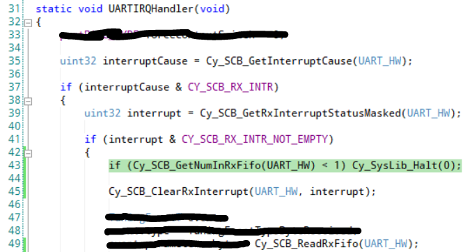 Solved: UART "RX FIFO not empty" IRQ when the FIFO is empt... - Infineon Developer Community