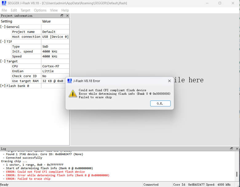 已解决: XMC7100编程时出现：Break at address "0x0" with no debug ... - Infineon Developer Community