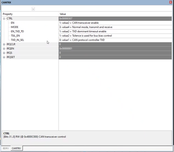 Solved: CANTRX stopped working after normal - Infineon Developer Community