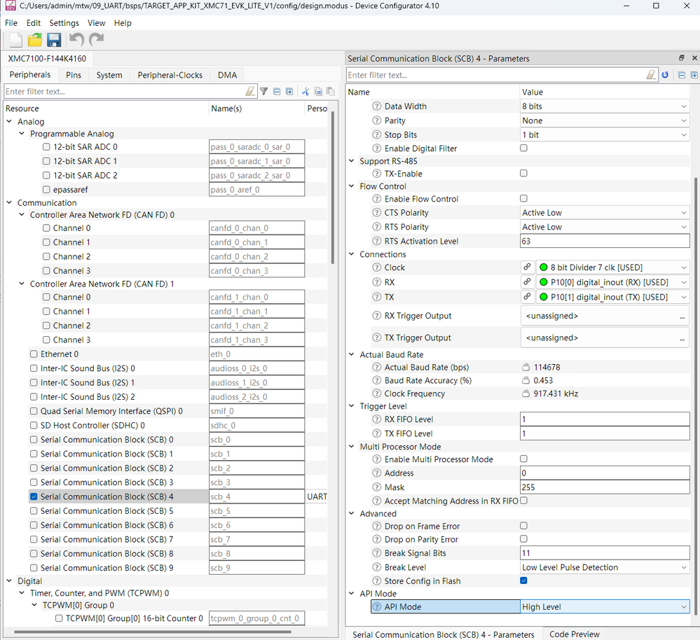已解决: XMC7100 UART 接收中断无法触发 - Infineon Developer Community