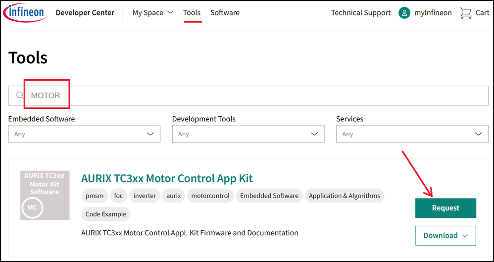 如何下载 AURIX TC387 马达控制应用开发板的软件 - Infineon Developer Community
