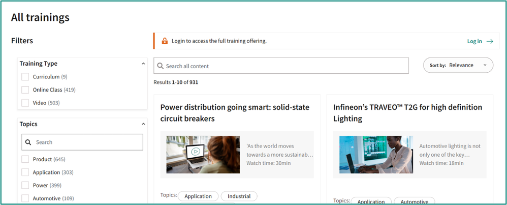 Introducing the New Training Landing page: Enhance... - Infineon ...