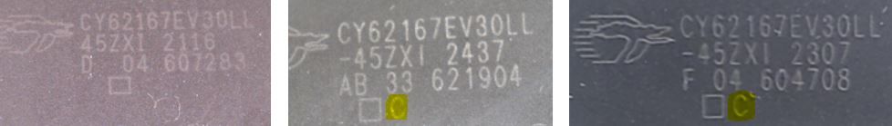 Solved: What does the letter "C" in CY62167EV30LL-45ZXI me ...
