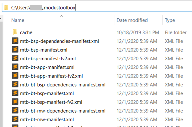 ModusToolbox™ software - Offloading the manifest files