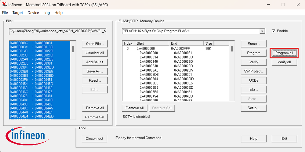 利用Memtool进行TC3xx Flash读写保护测试 - Infineon Developer Community