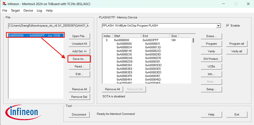 利用Memtool进行TC3xx Flash读写保护测试 - Infineon Developer Community