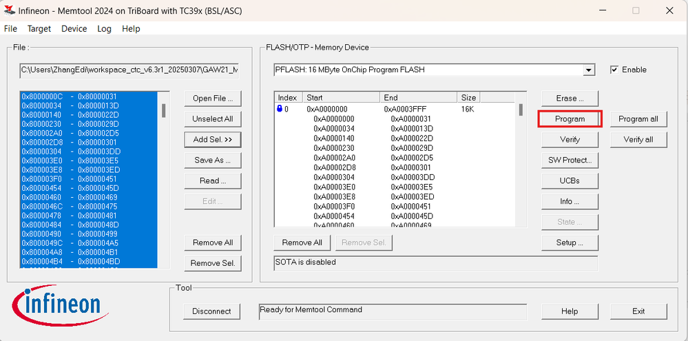 利用Memtool进行TC3xx Flash读写保护测试 - Infineon Developer Community