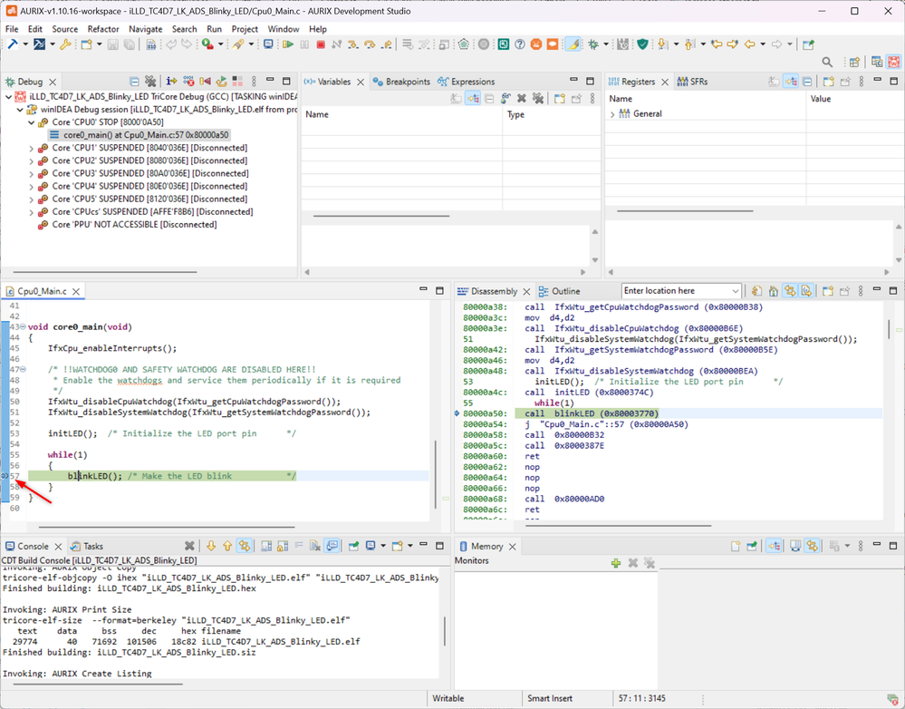 AURIX TC4x 单片机入门：在免费的 ADS 开发平台上使用 Blinky LED 示例代码 - Infineon Developer ...