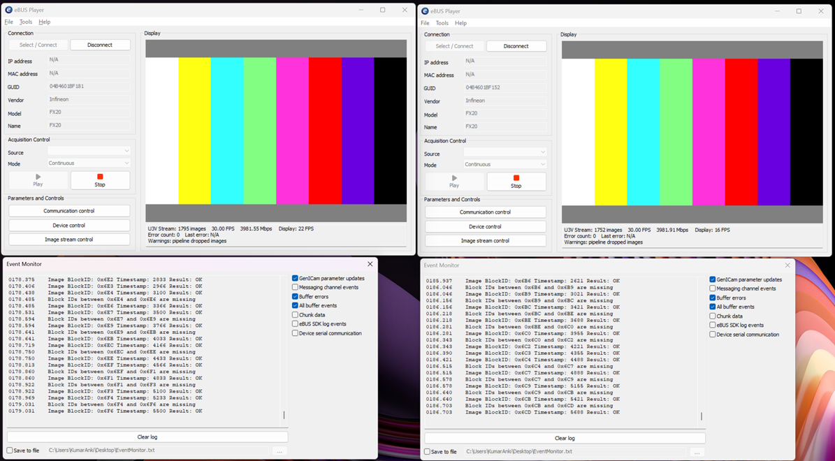 How to use EZ-USB™ PTM with two FX20 U3V cameras u... - Infineon ...