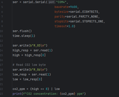 Read XENSIV PAS CO2 with a python routine - Infineon Developer Community
