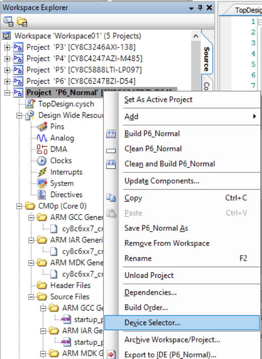 Solved: Can't get any project to build for CY8CPROTO-063-B ...