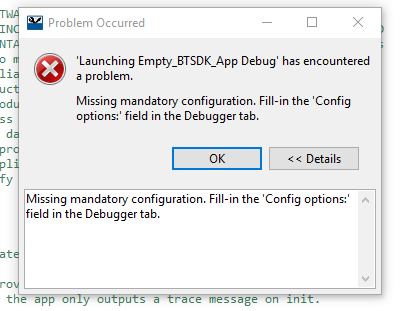 Solved: Missing mandatory configuration. Fill-in the 'Conf... - Infineon Developer Community