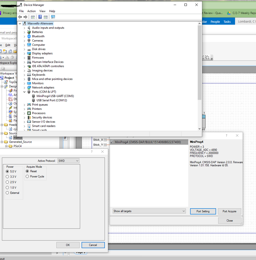 Solved: Failed to reacquire device Miniprog4 - Infineon Developer Community