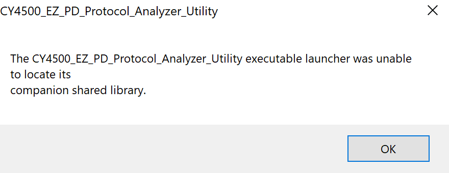 Solved: Can not start CY4500_EZ_PD_Protocol_Analyzer_Utili ...