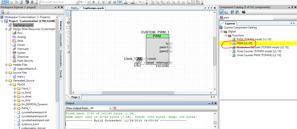 Customizing A Component Using Psoc Creator Infineon Developer Community