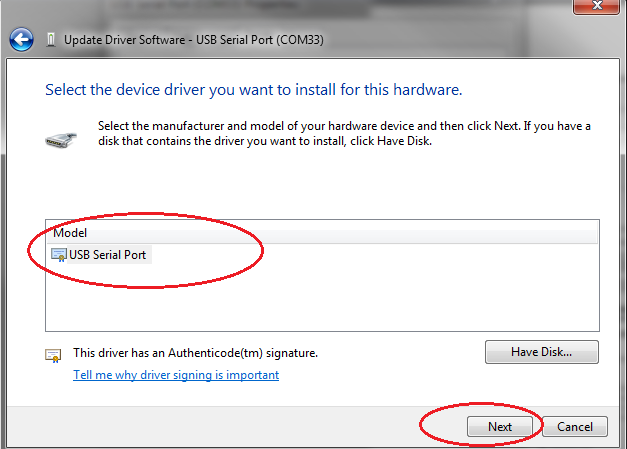 Binding A Usb Serial Device To A Microsoft® Cdc Driver