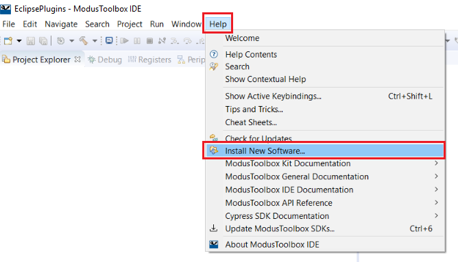Installing Eclipse Plugins in ModusToolbox - KBA22... - Infineon ...