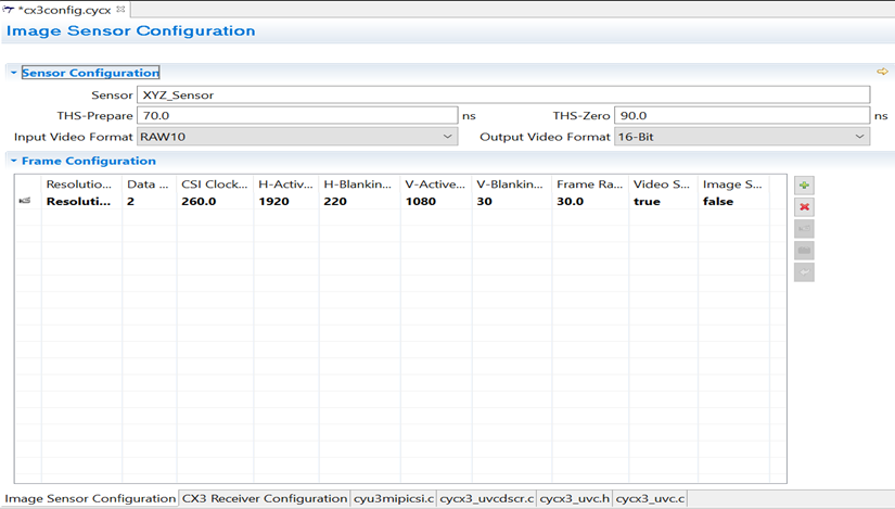 Streaming RAW10 Format Input Data to 16/24-bit Output Format in CX3 MIPI CSI-2