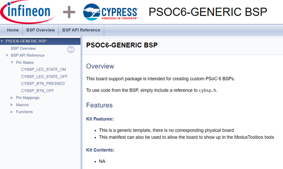 Creating custom BSPs in ModusToolbox