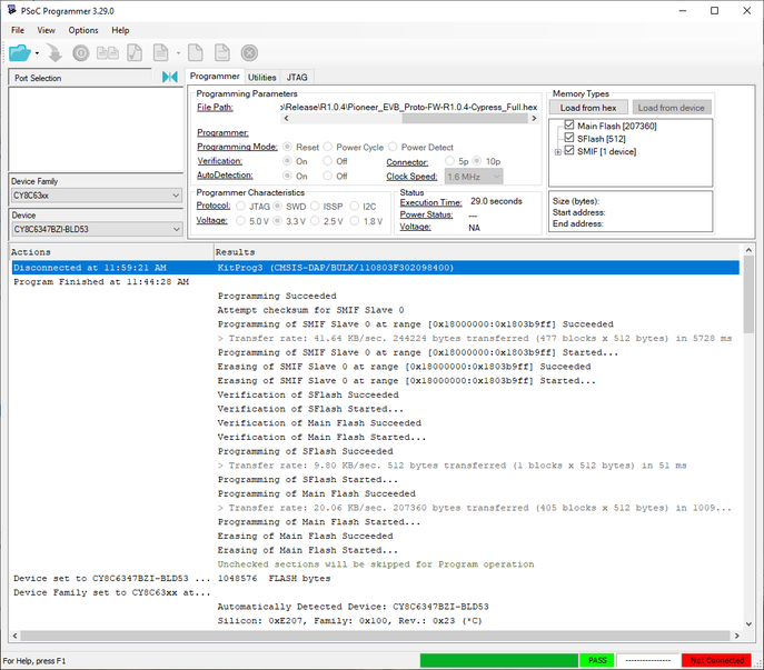 Solved: Can't program PSOC6 BLE Pioneer kit external flash... - Infineon Developer Community