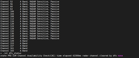 Steps to Perform Wi-Fi DFS: Channel Availability Check using WL Commands