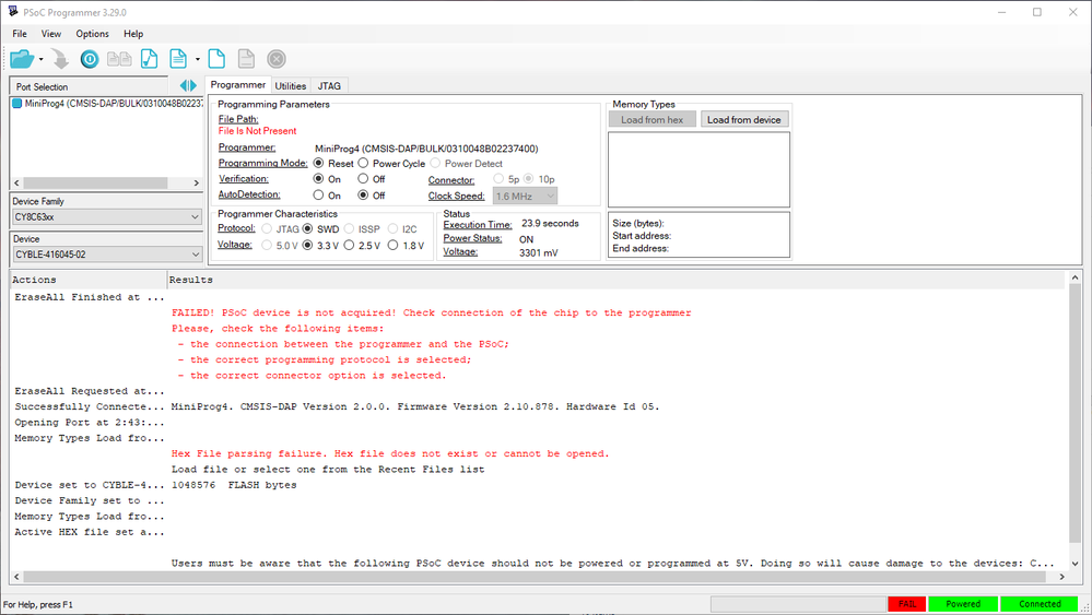 Solved Unable To Acquire Psoc 6 Device Using Miniprog4 Infineon