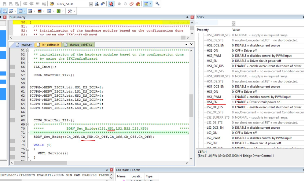 [SOLVED] TLE9879 Eval Kit Bridge drive Not Functio... - Infineon Developer Community