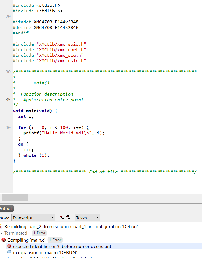 XMC Library and Segger Embedded Studio for UART wi... - Infineon ...